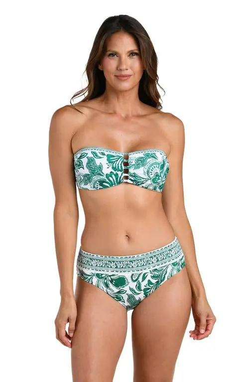 La Blanca Botanical Brocade Cutout Bikini Top