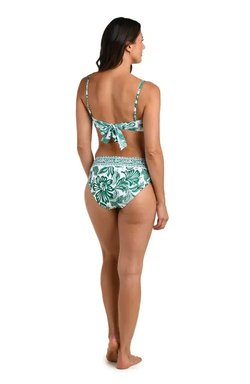La Blanca Botanical Brocade Cutout Bikini Top