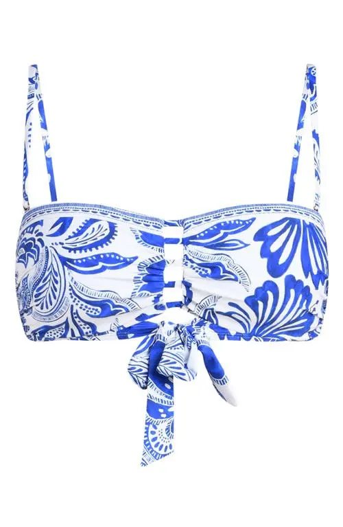 La Blanca Botanical Brocade Cutout Bikini Top - Lapis