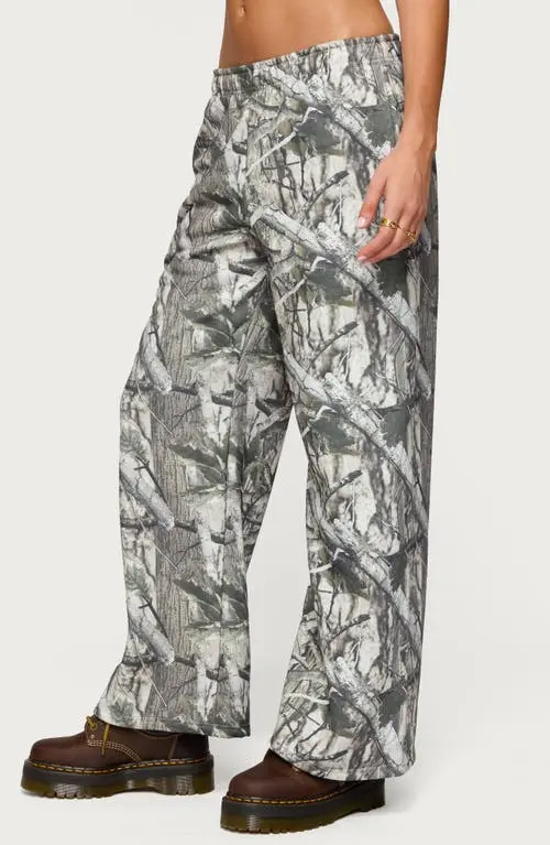 EDIKTED Camo Straight Leg Sweatpants