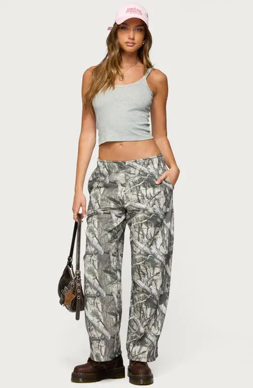 EDIKTED Camo Straight Leg Sweatpants