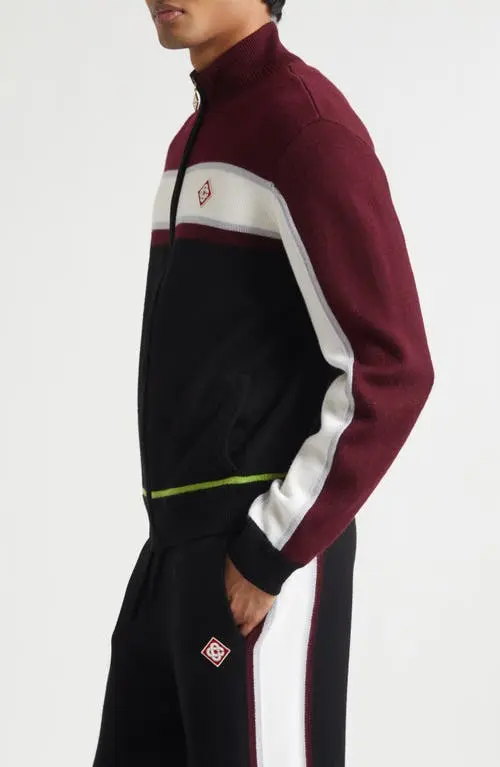 Casablanca Stripe Merino Wool Knit Jacket