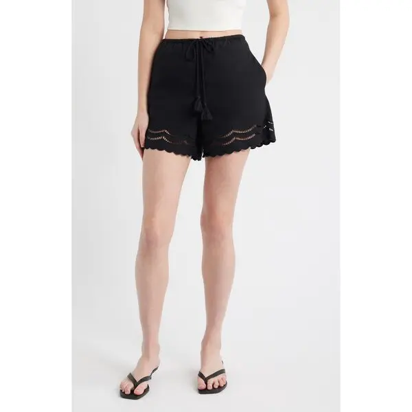 Rails Armanda Cotton Shorts - Black Embroidery