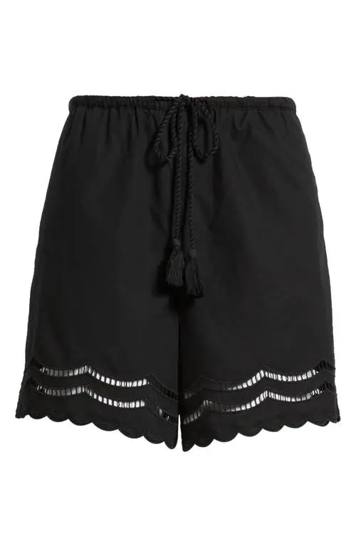 Rails Armanda Cotton Shorts - Black Embroidery