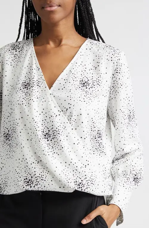 Emporio Armani Paint Splatter Stretch Crepe Top