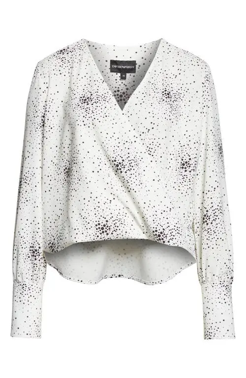 Emporio Armani Paint Splatter Stretch Crepe Top