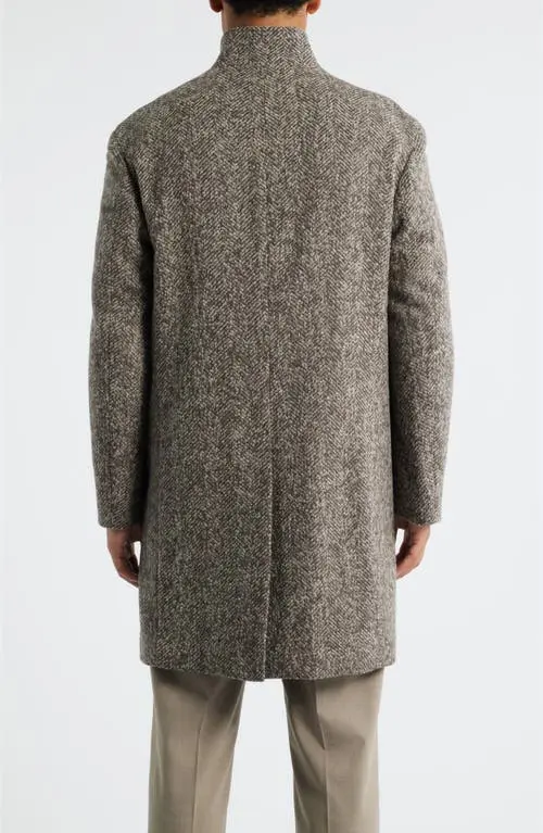 JACK VICTOR Wiktor Herringbone Wool-blend Coat
