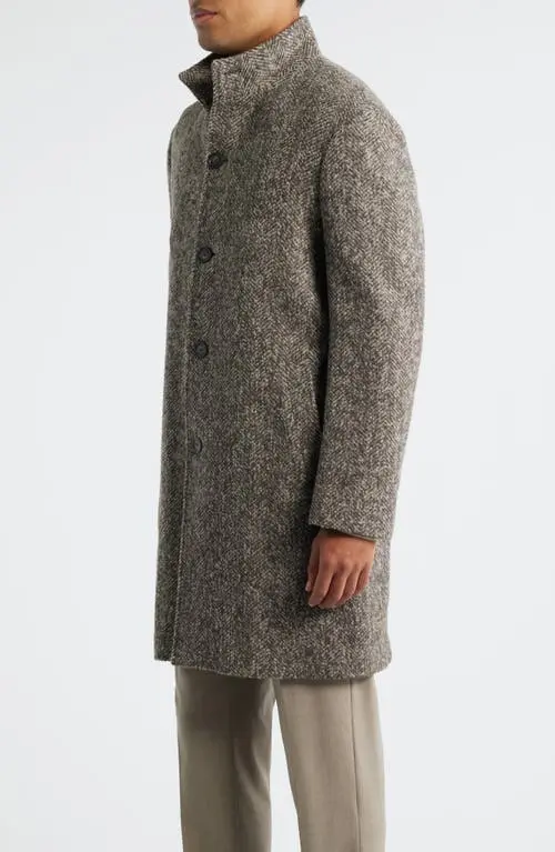 JACK VICTOR Wiktor Herringbone Wool-blend Coat