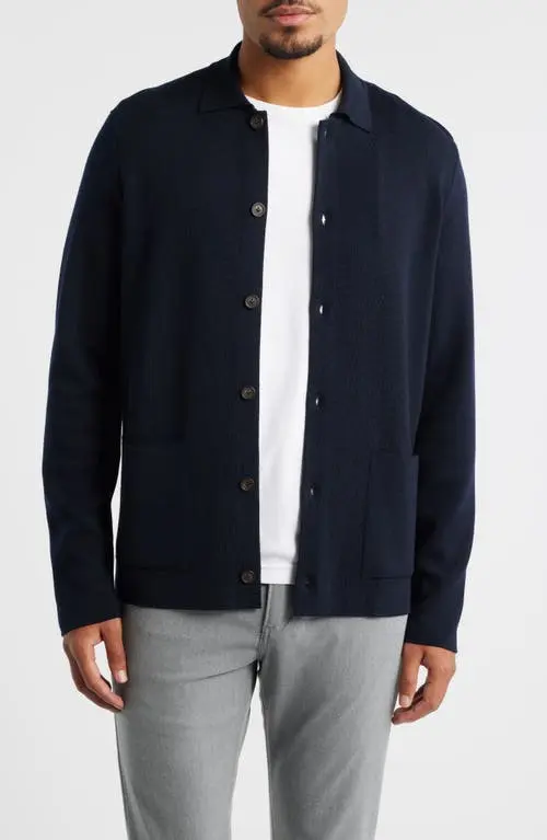 JACK VICTOR Milano Stitch Merino Wool Cardigan