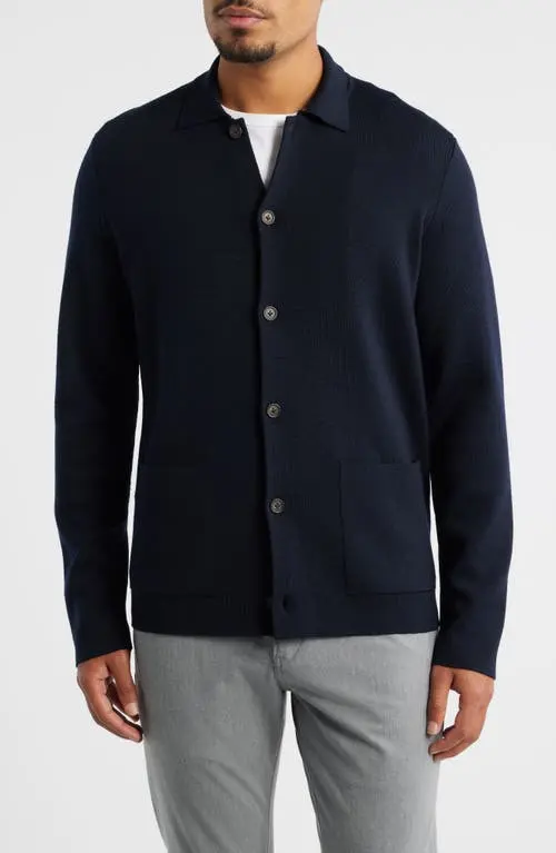 JACK VICTOR Milano Stitch Merino Wool Cardigan