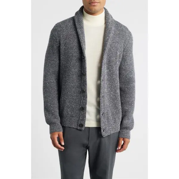 JACK VICTOR Wool And Silk Shawl Collar Cardigan