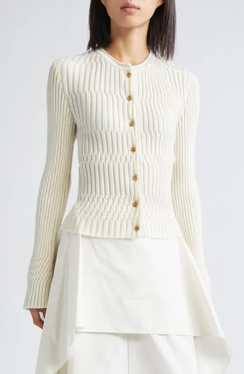 EENK Wool Ribbed Knit Cardigan