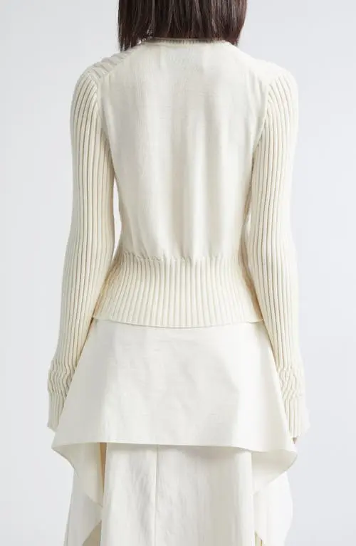 EENK Wool Ribbed Knit Cardigan