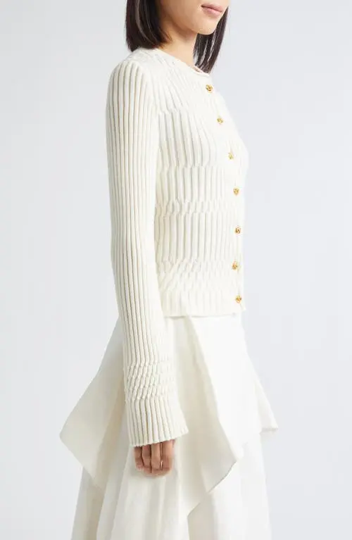 EENK Wool Ribbed Knit Cardigan