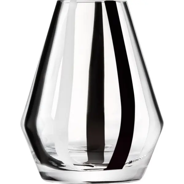 LSA Stripe 5.5-inch Glass Vase - Black/white