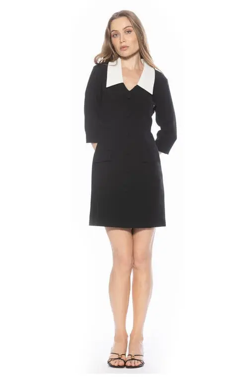 ALEXIA ADMOR Isolde Colorblock Collared Dress