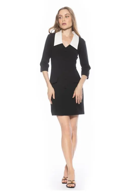 ALEXIA ADMOR Isolde Colorblock Collared Dress