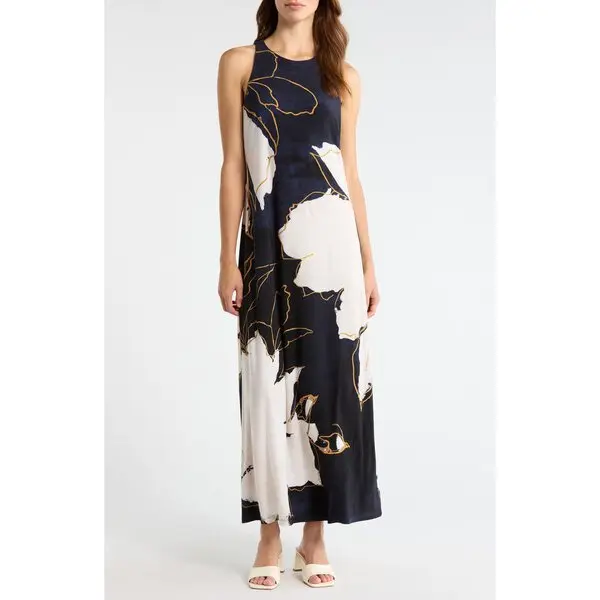 Tommy Bahama Jasmina Gilded Petal Sleeveless Maxi Dress - Coastline