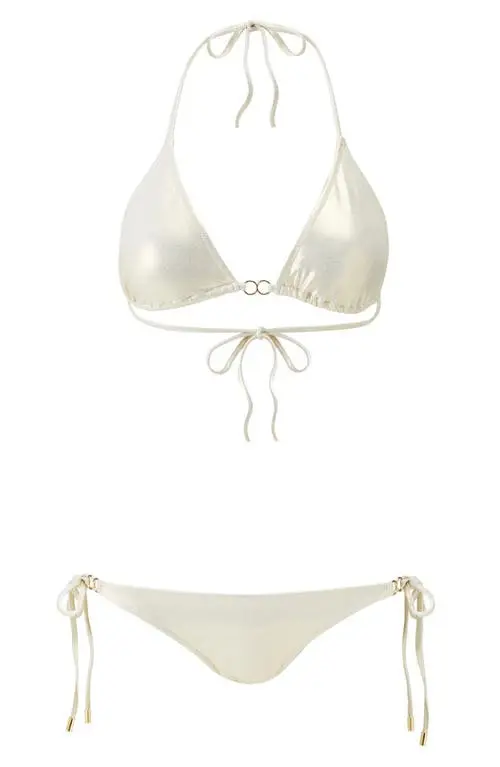 Melissa Odabash Costa Foil Bikini Bottoms - Gold