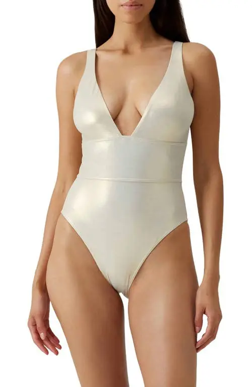 Melissa Odabash Caribbean Foil One-piece Swimsuit - Gold