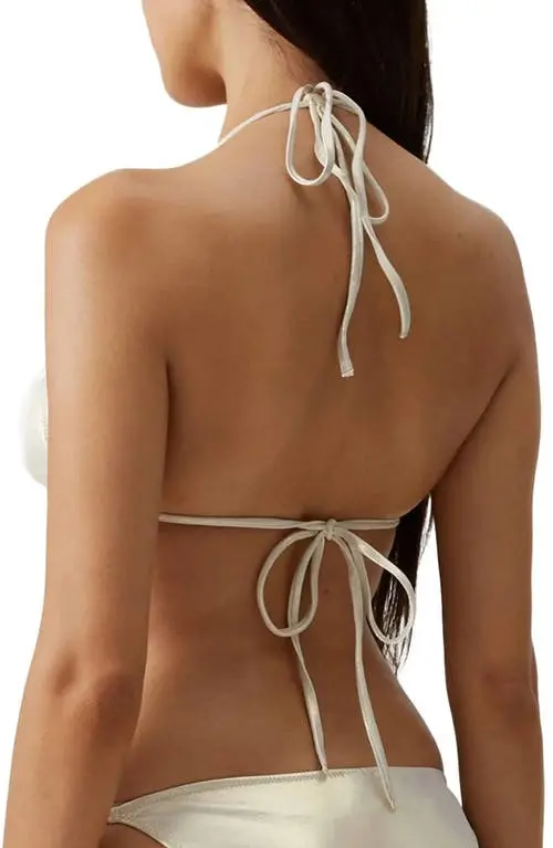 Melissa Odabash Costa Foil Triangle Bikini Top - Gold