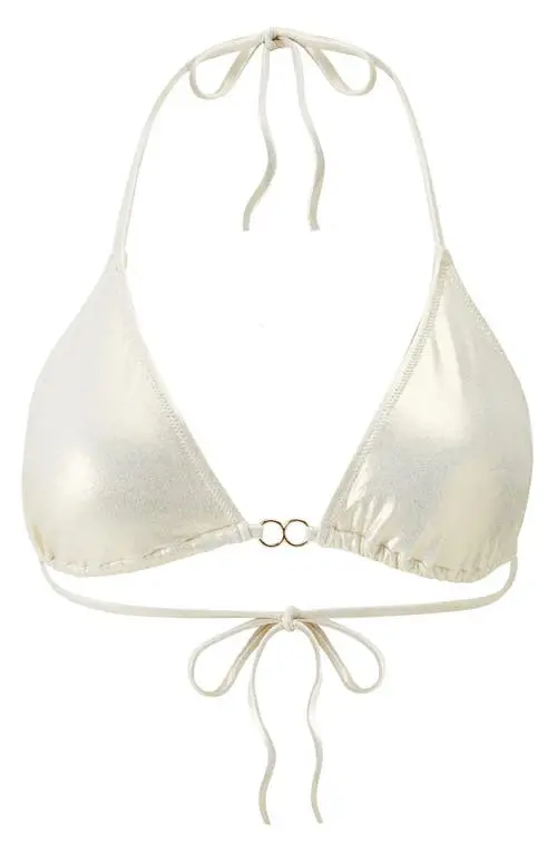 Melissa Odabash Costa Foil Triangle Bikini Top - Gold