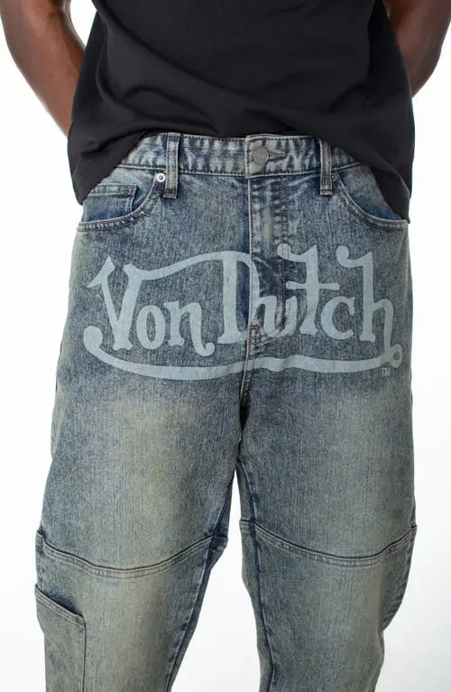VON DUTCH Acid Wash Straight Leg Jean