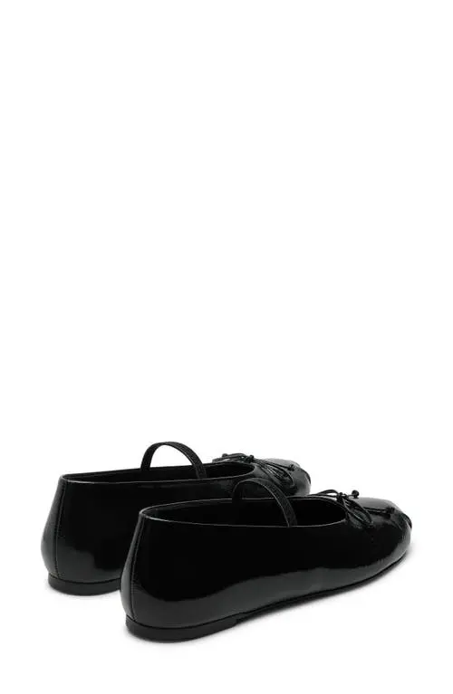 STUART WEITZMAN Prima Bow Mary Jane Flat - Black/black