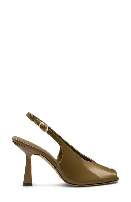 STUART WEITZMAN Val Slingback 85 Sandal - Golden Olive