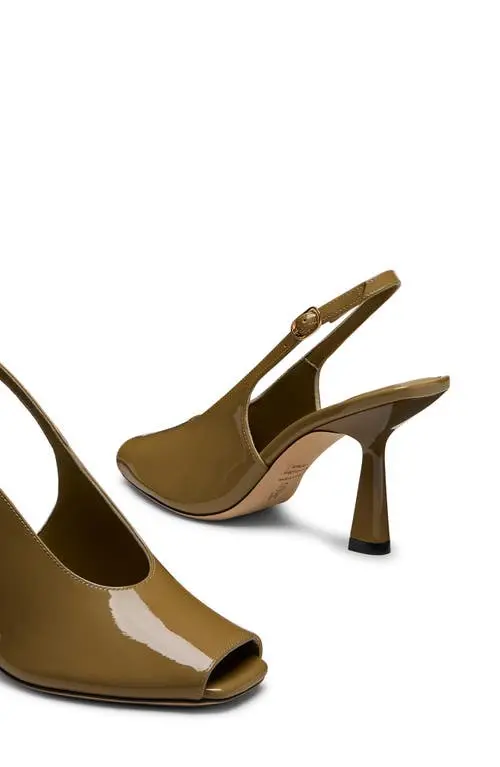 STUART WEITZMAN Val Slingback 85 Sandal - Golden Olive