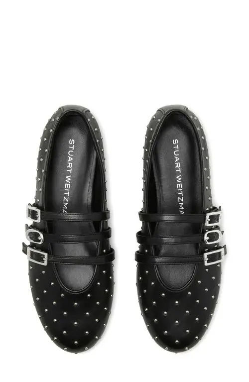 STUART WEITZMAN Studded Mary Jane Ballet Flats
