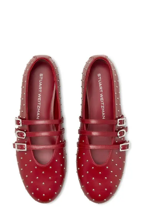 STUART WEITZMAN Studded Mary Jane Ballet Flats - Chile