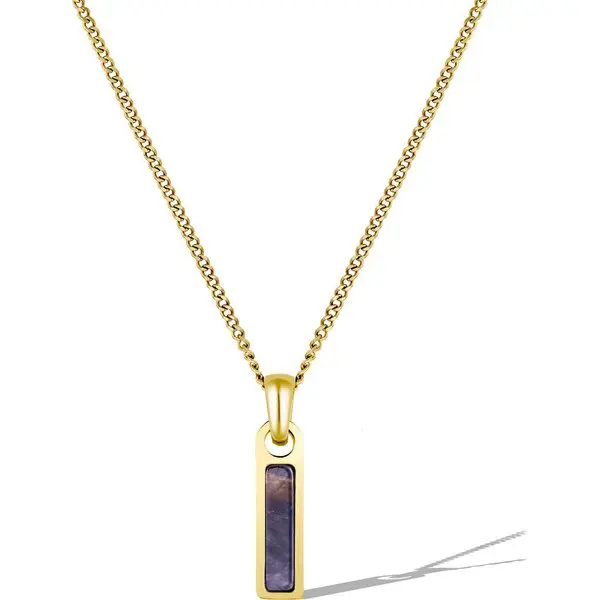 VINCERO Birthstone Pendant Necklace - Gold - February