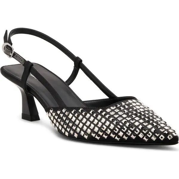 STUART WEITZMAN Vinne Radiant Slingback 50 Pump - Black