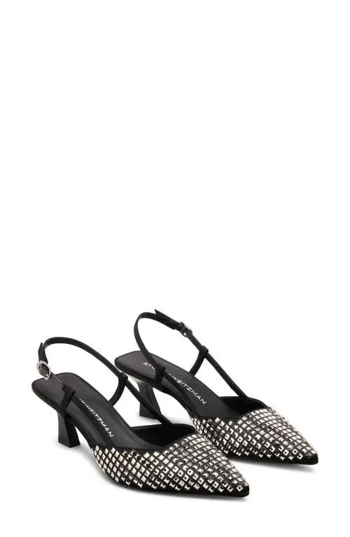 STUART WEITZMAN Vinne Radiant Slingback 50 Pump - Black