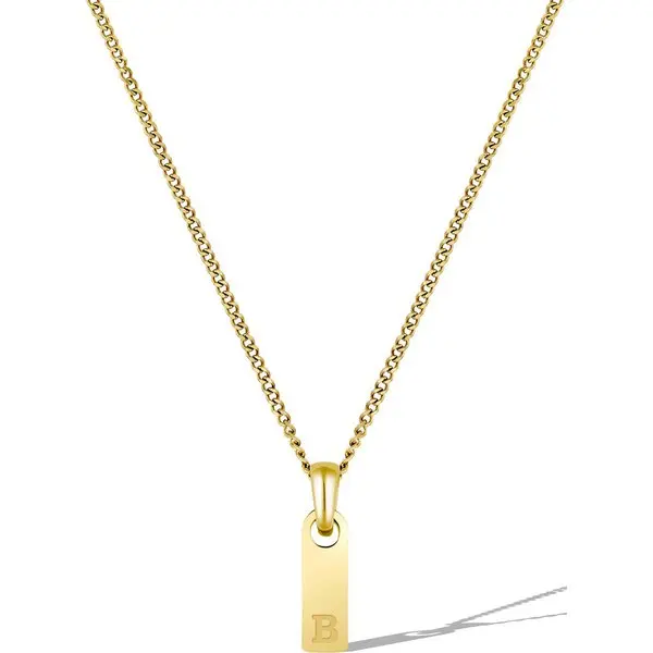 VINCERO Initial Pendant Chain Necklace - Gold - B
