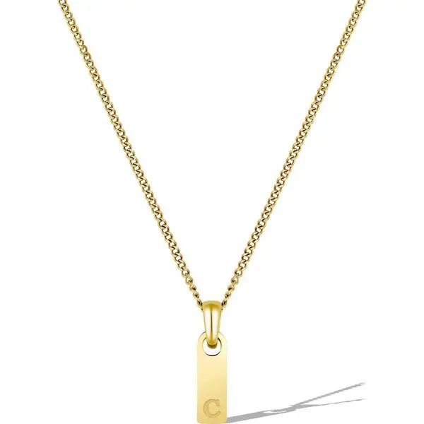 VINCERO Initial Pendant Chain Necklace - Gold - C