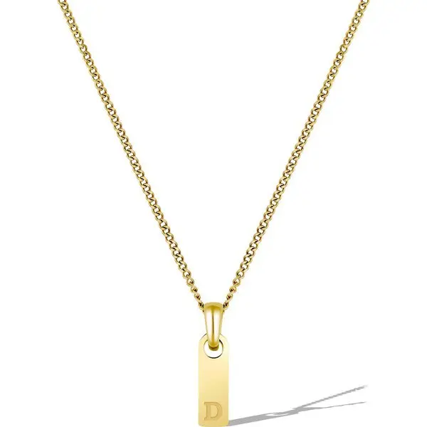 VINCERO Initial Pendant Chain Necklace - Gold - D