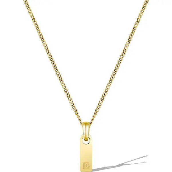 VINCERO Initial Pendant Chain Necklace - Gold - E