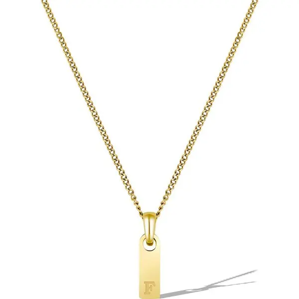 VINCERO Initial Pendant Chain Necklace - Gold - F