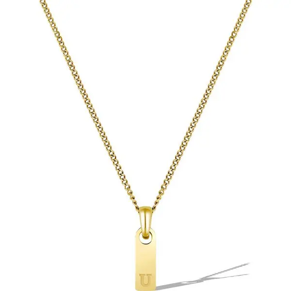 VINCERO Initial Pendant Chain Necklace - Gold - U