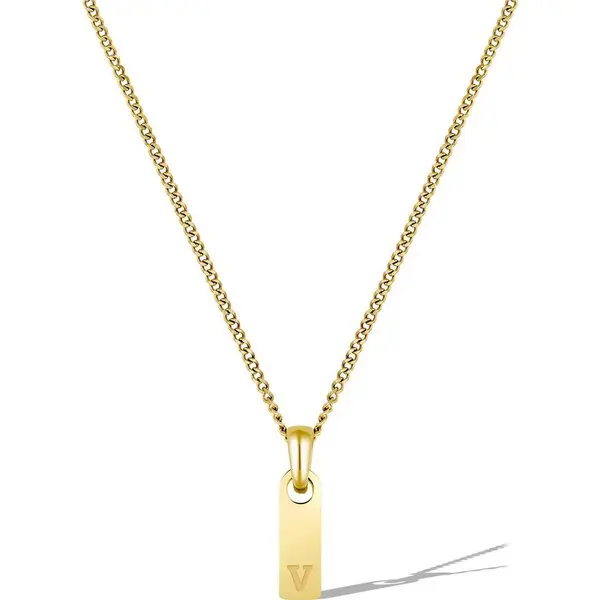 VINCERO Initial Pendant Chain Necklace - Gold - V