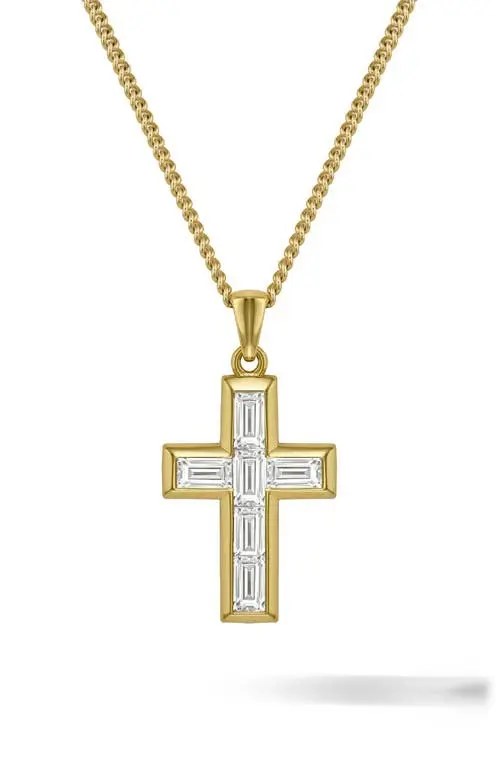 VINCERO Cubic Zirconia Cross Pendant Necklace - Gold