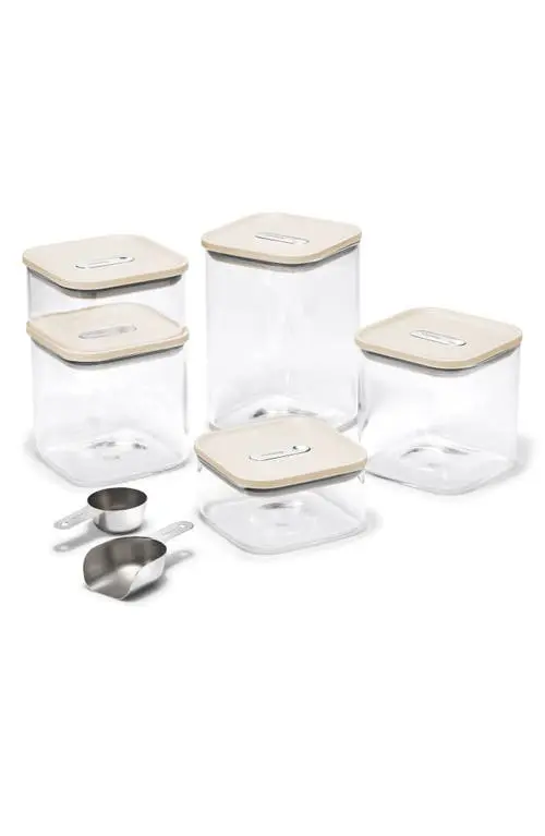 CARAWAY Set Of 5 Airtight Storage Containers - Cream