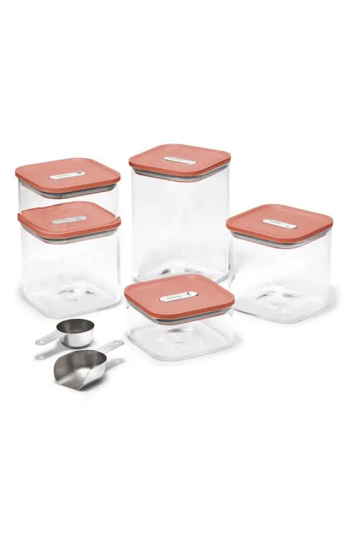 CARAWAY Set Of 5 Airtight Storage Containers - Terracotta