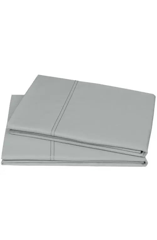 CALIFORNIA DESIGN DEN Set Of 2 Pillowcaseshotel Luxe 800 Thread Count 100% Cotton Sateen - Light Grey