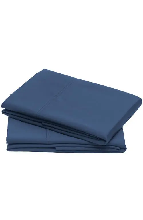 CALIFORNIA DESIGN DEN Set Of 2 Pillowcaseshotel Luxe 800 Thread Count 100% Cotton Sateen - Navy Blue