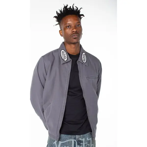 VON DUTCH East Patch Collar Quilted Worker Jacket - Wisp Tone