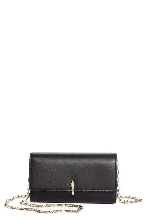 CHRISTIAN LOUBOUTIN Bettina Leather Wallet On A Chain - Black/gold