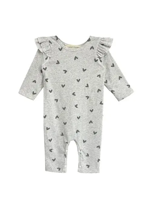 MABEL + HONEY Heartfelt Romper - Grey